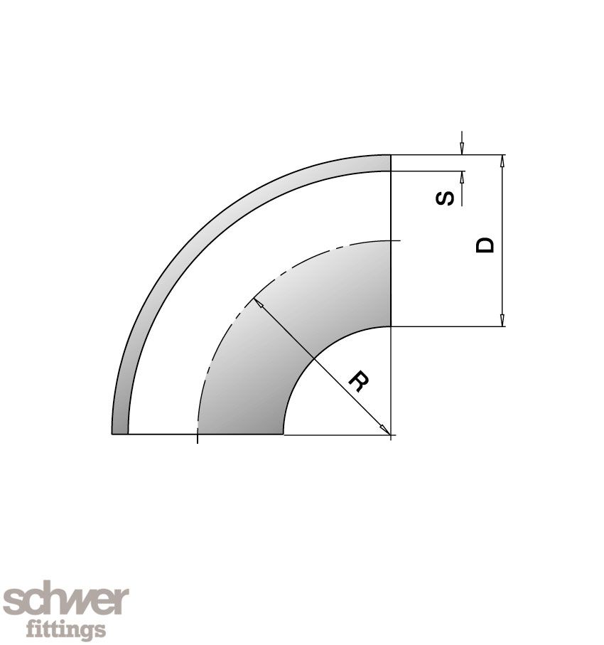 Oblúk 90° - palcový rozmer - schwer.com - Schwer Fittings